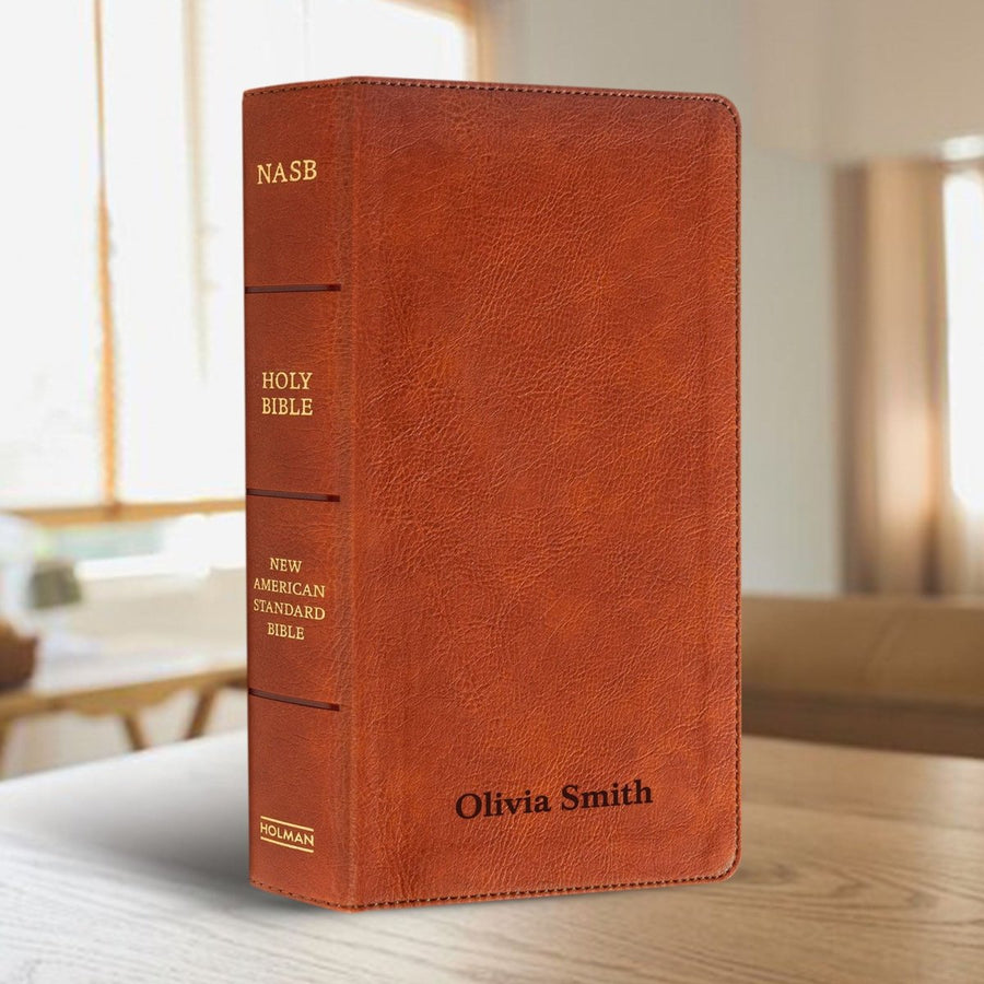 NASB Brown Standard Size Holy Bible Large Print – Shepherds Shelf